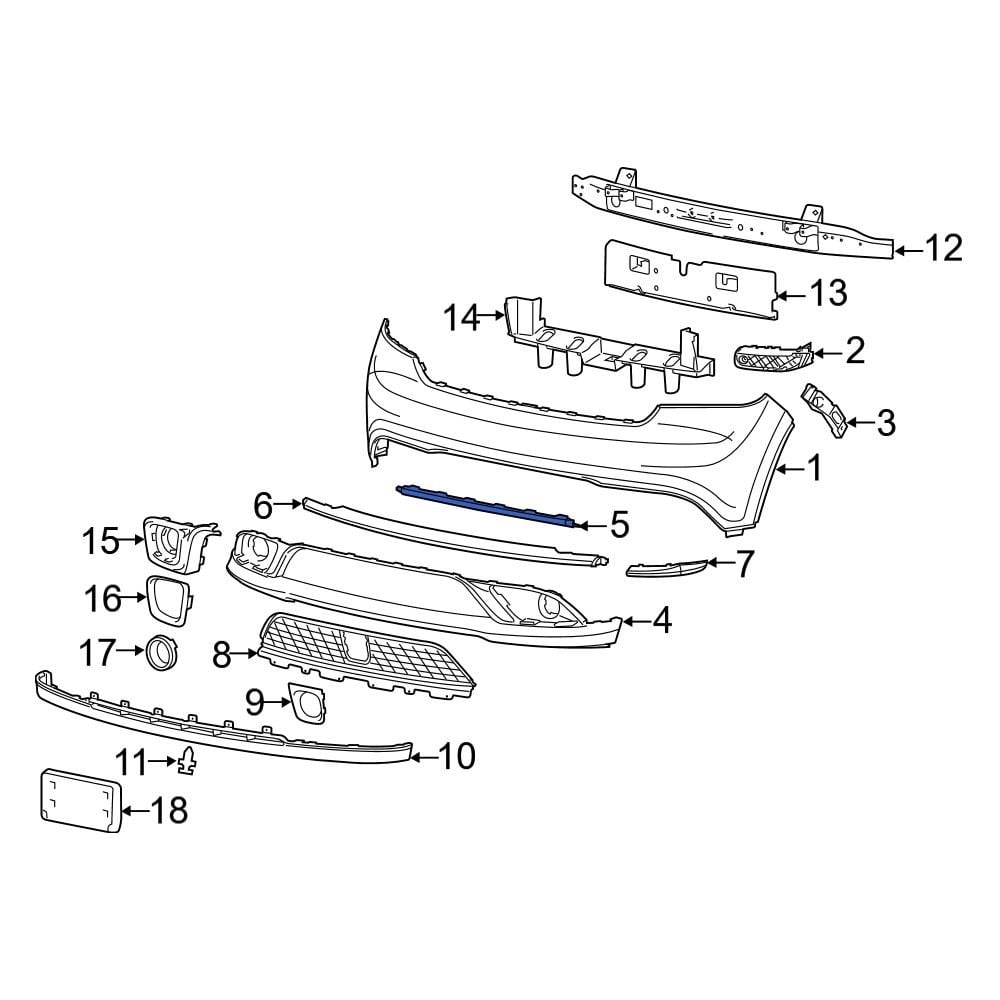 Dodge OE 5113669AB - Front Bumper Trim