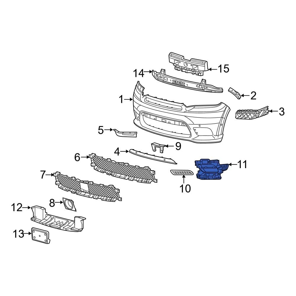 Dodge OE 68307808AA - Front Right Fog Light Trim