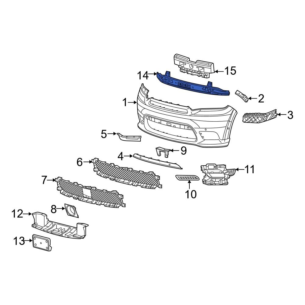 Dodge OE 68306996AA - Front Bumper Impact Bar