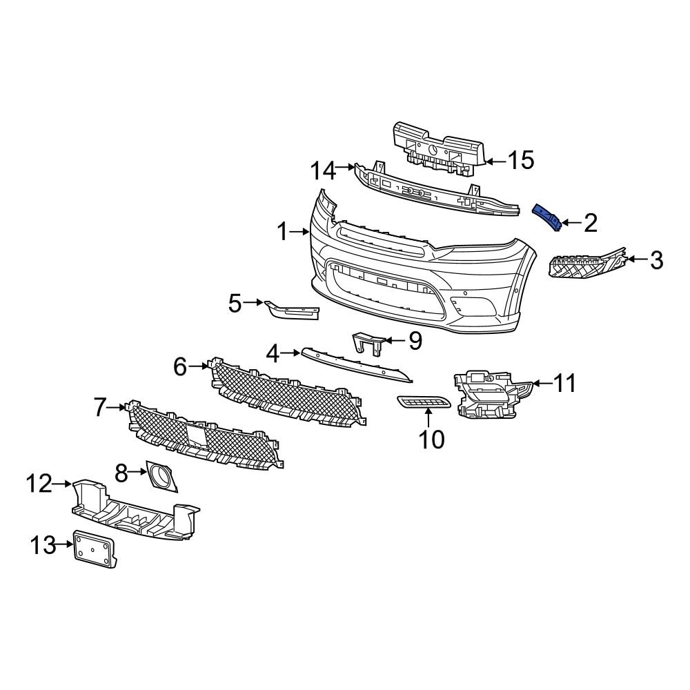 Dodge OE 68411418AE - Front Right Outer Bumper Cover Bracket