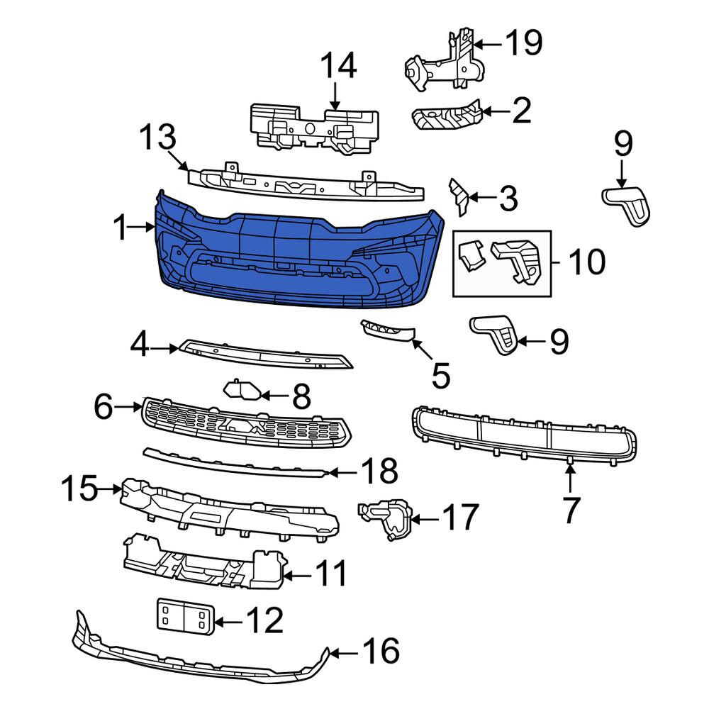 Dodge OE 68510292AD - Front Bumper Cover