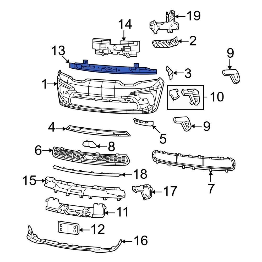 Dodge OE 68227140AC - Front Bumper Impact Bar