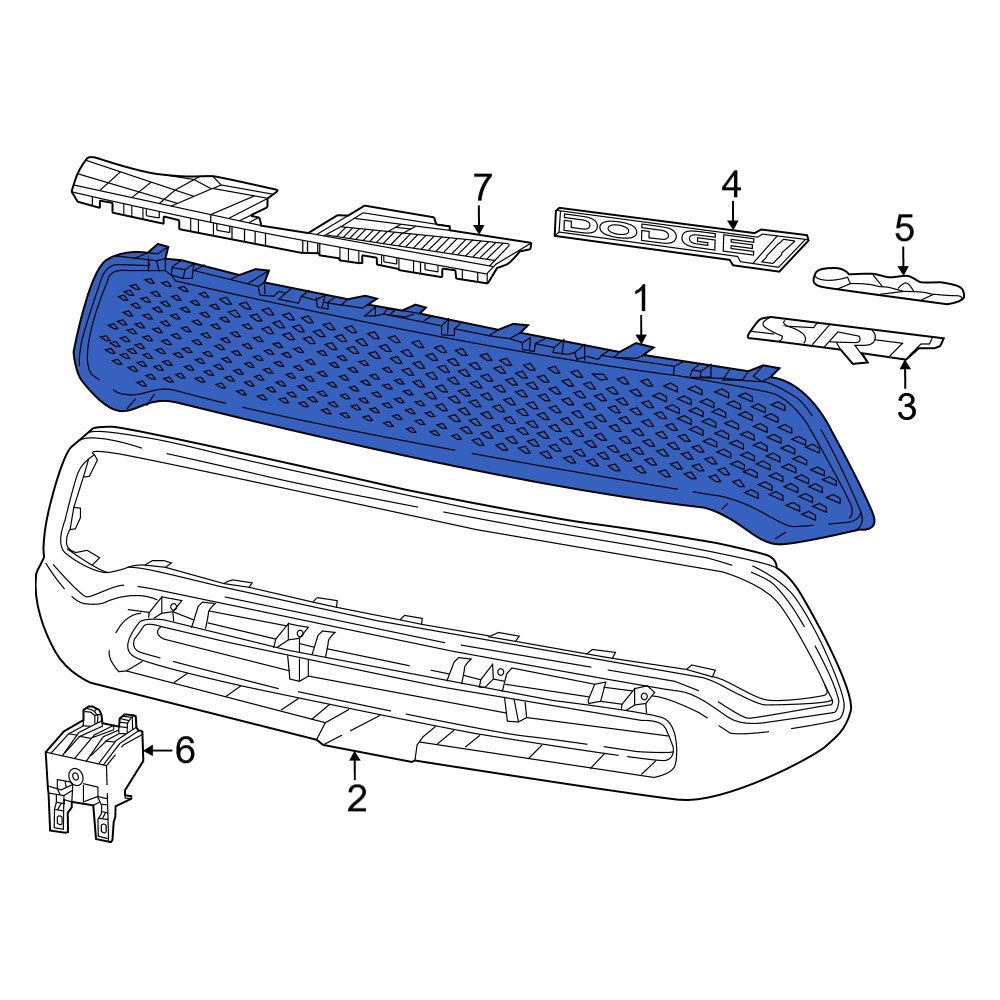 Dodge OE 68307807AA - Front Upper Grille