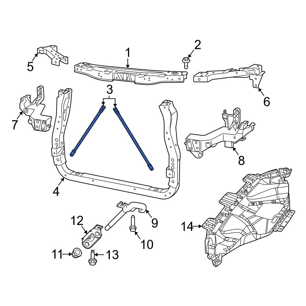 Dodge OE 5156112AA - Radiator Support Tie Bar Brace