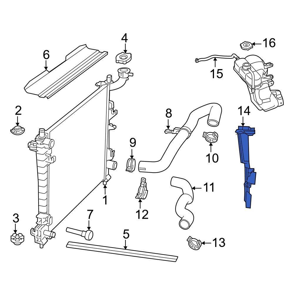 Dodge OE 68227831AA - Front Left Radiator Support Baffle