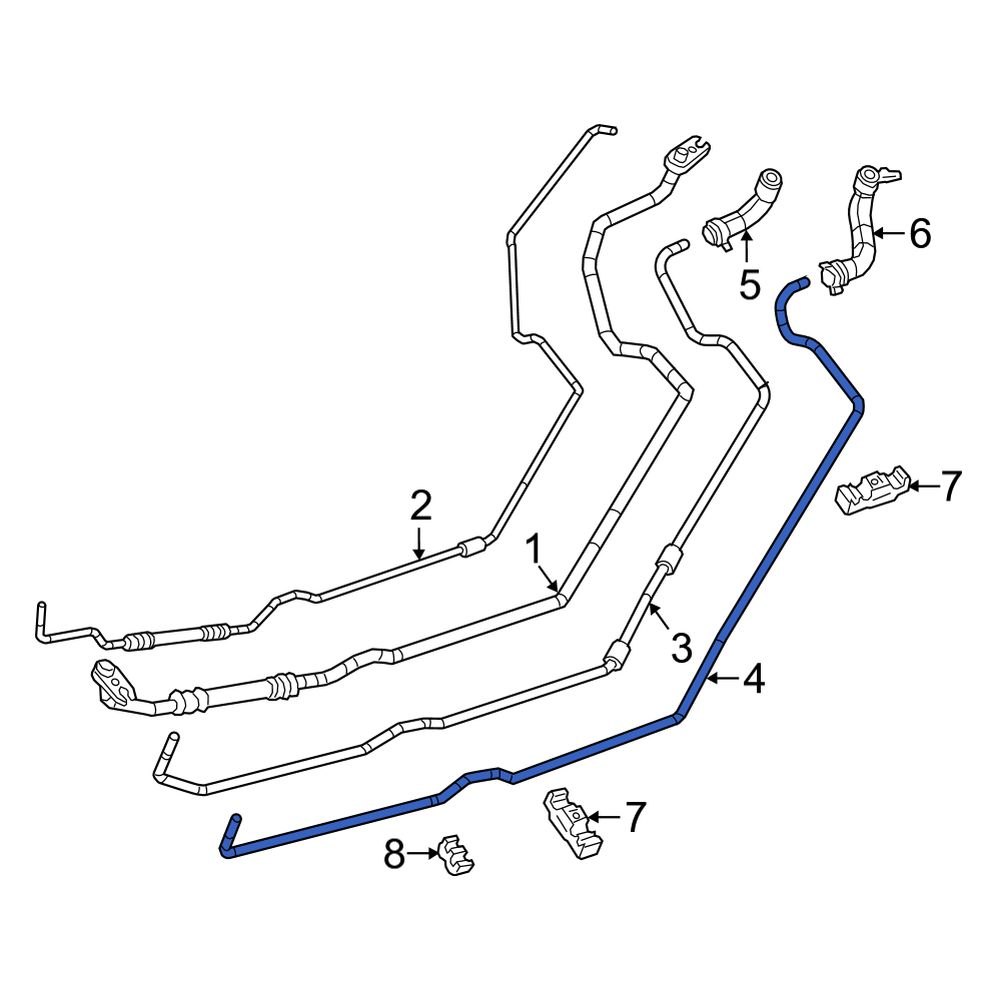 Dodge OE 68319146AD - Rear Engine Coolant Pipe