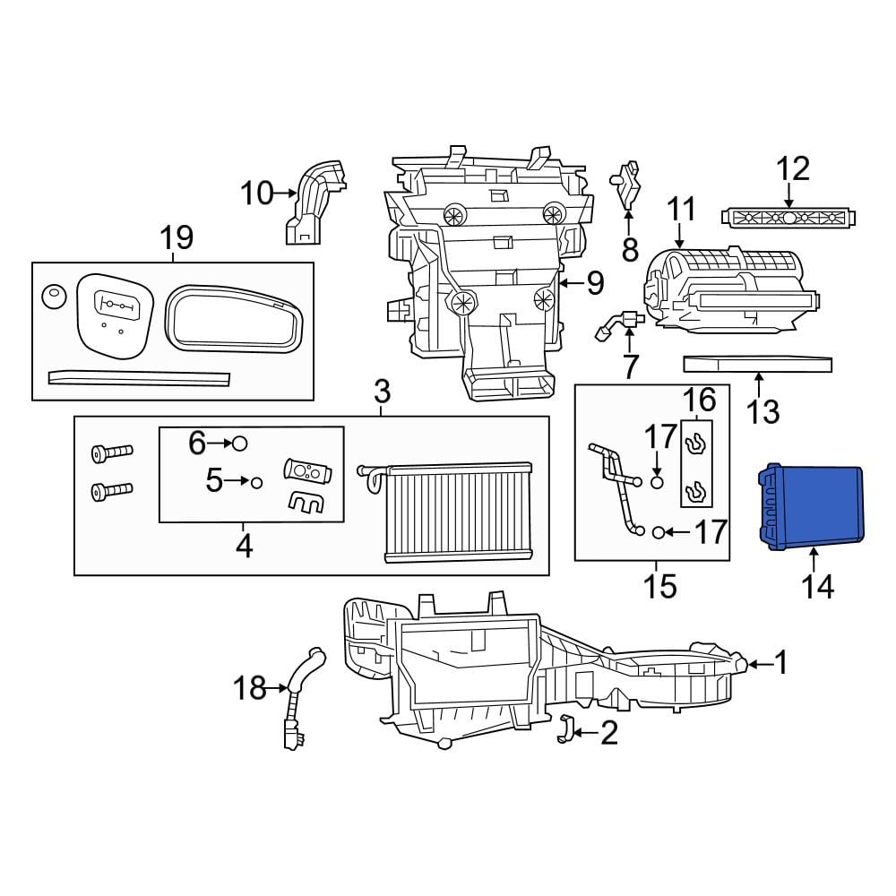 Dodge OE 68079484AA - Front HVAC Heater Core