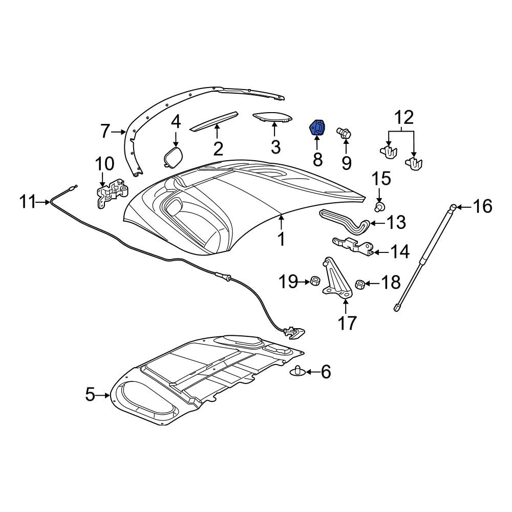 Dodge OE 4589689AA - Front Hood Latch Striker Plate