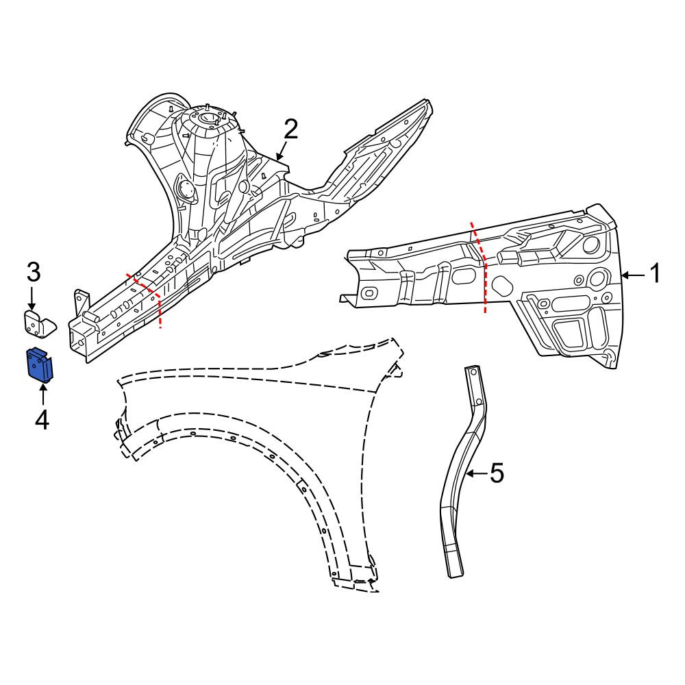 Dodge OE 68048914AB - Front Lower Frame Side Member Reinforcement
