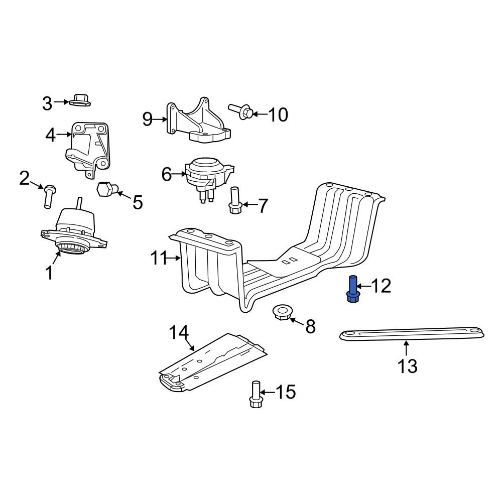 Dodge OE 6104414AA - Transmission Crossmember Bolt