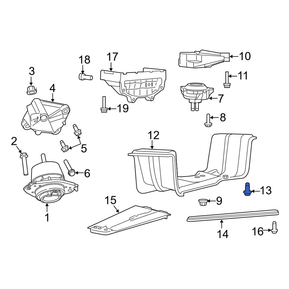 Dodge OE 6104414AA - Transmission Crossmember Bolt