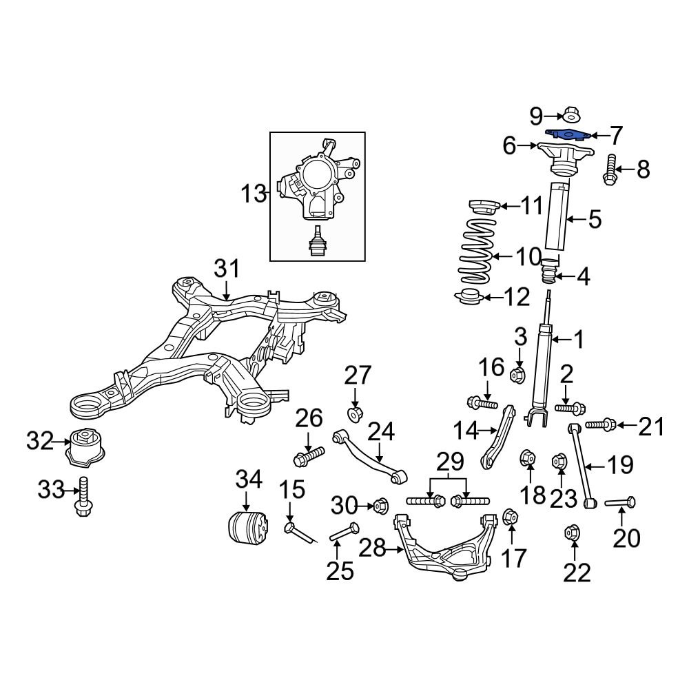 Dodge OE 68029590AF - Rear Suspension Shock Absorber Mount