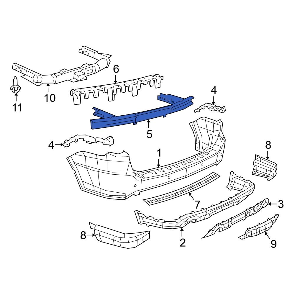 Dodge OE 4578827AL - Rear Bumper Impact Bar