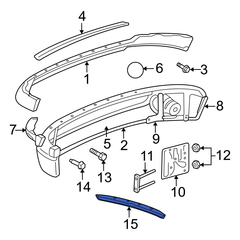 Dodge OE 55077896AC - Front Bumper Cover Spacer Panel