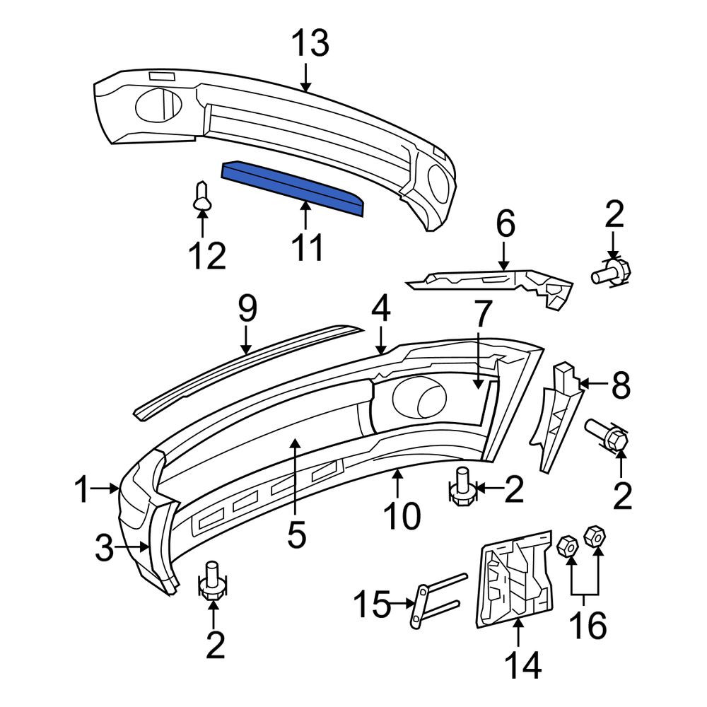 Dodge OE 55077766AA - Front Center Bumper Cover Support Rail