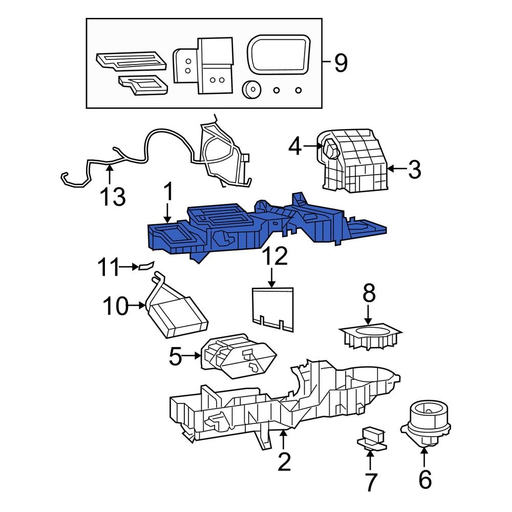 Dodge OE 68021979AB - Upper HVAC Unit Case