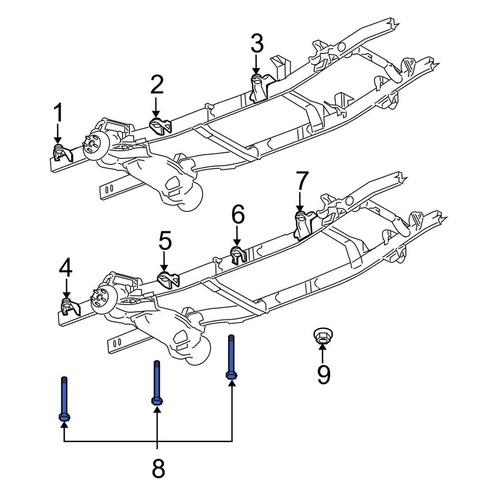 Dodge OE 6508326AA - Body Mount Cushion Bolt