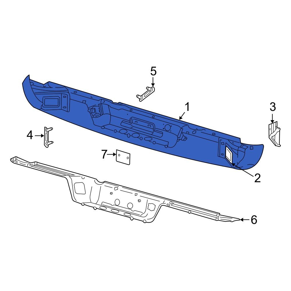 Dodge OE 55077107AN - Rear Bumper Face Bar