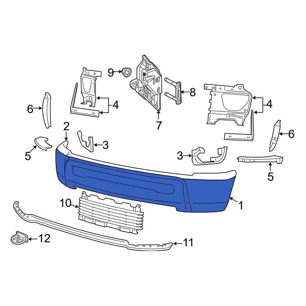 Dodge OE 68045698AB - Front Bumper Face Bar