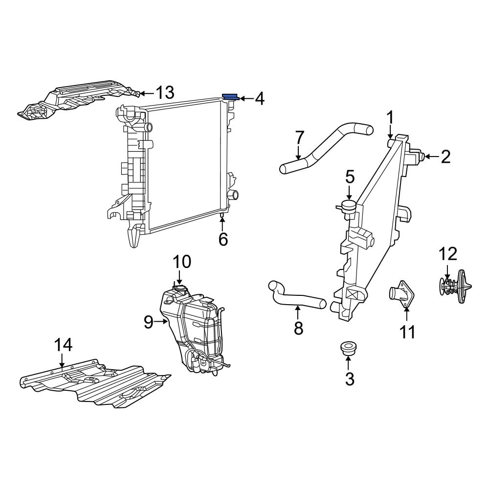 Dodge OE 68050199AA - Upper Radiator Insulator