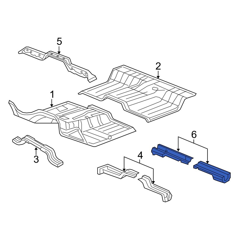 Dodge OE 68525582AA - Rear Right Floor Pan Crossmember