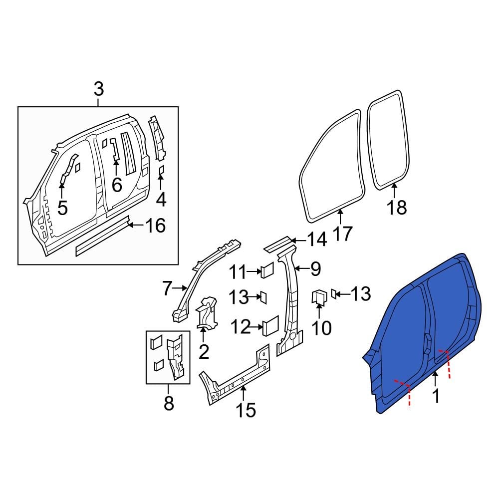 Dodge OE 68144985AA - Left Uniside