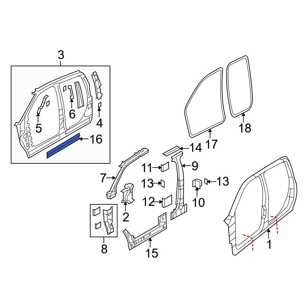 Dodge OE 55372330AA - Rocker Panel Reinforcement