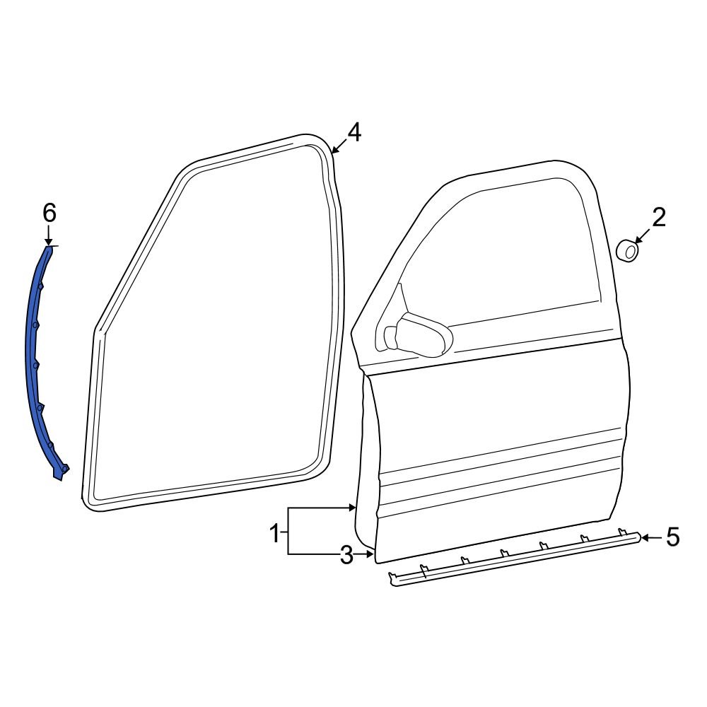 Dodge OE 55372708AB - Front Right Forward Door Seal