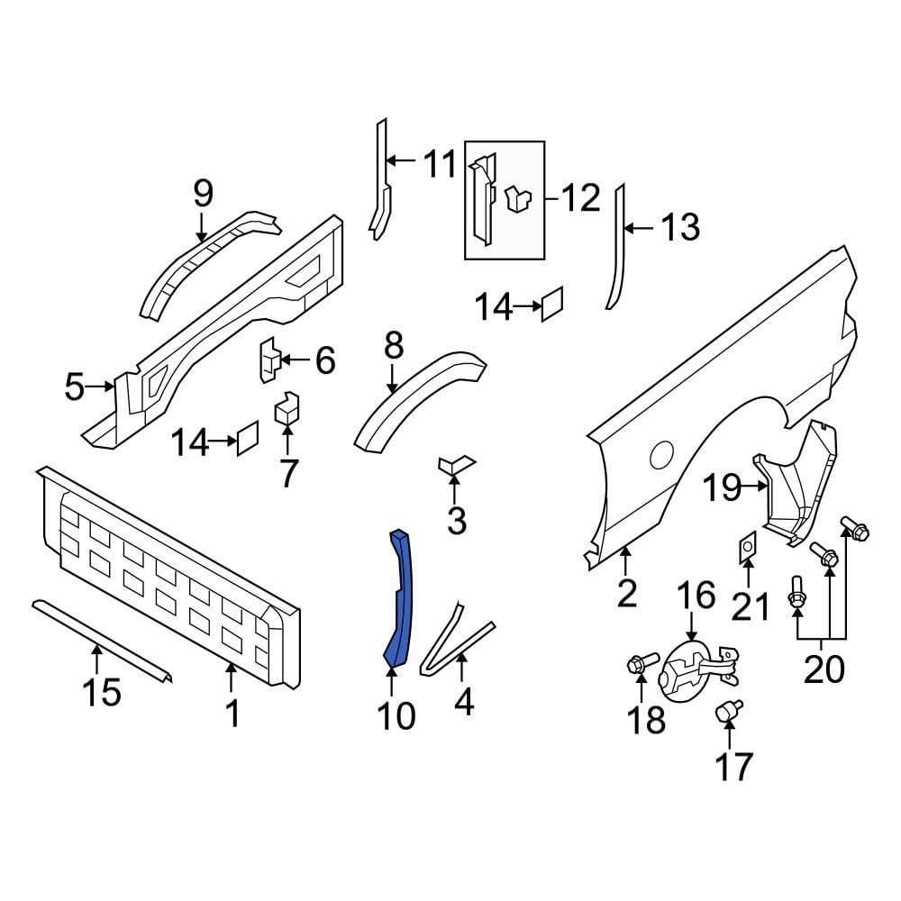 Dodge OE 68362264AA - Rear Right Outer Truck Bed Panel Reinforcement