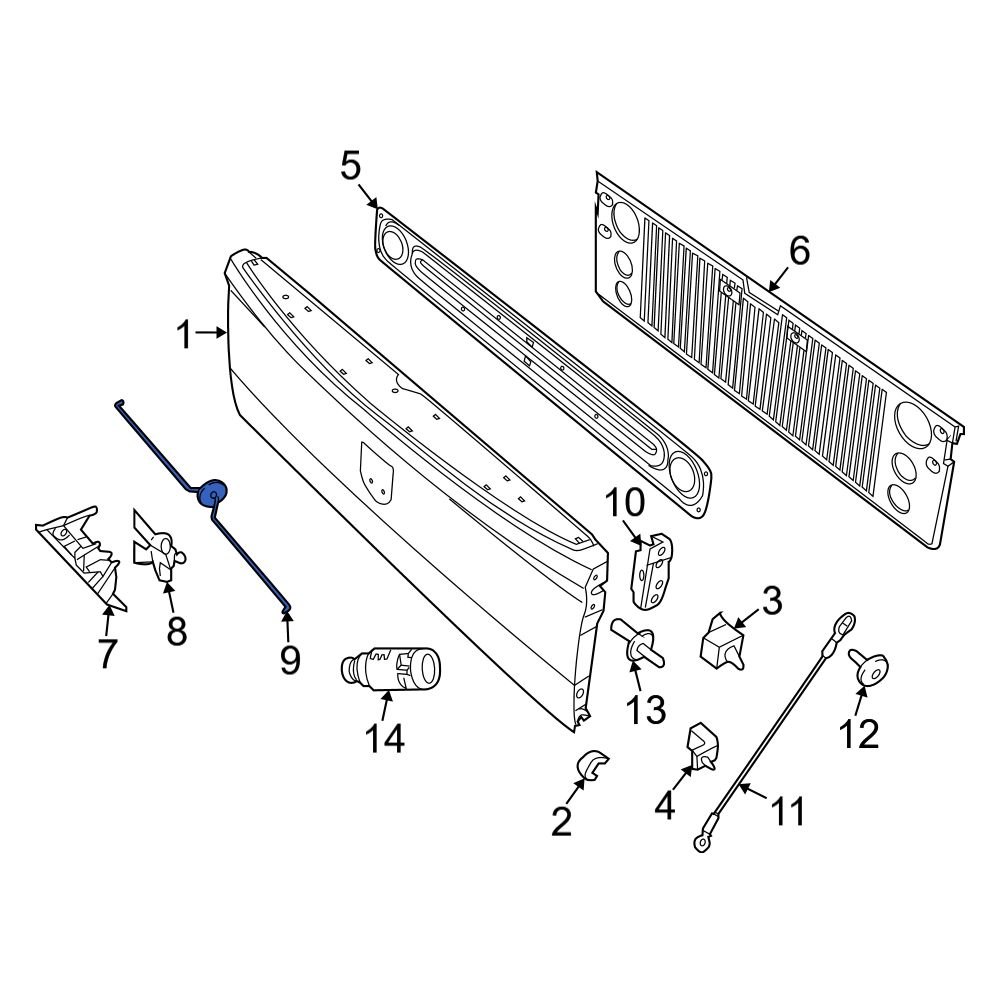 Dodge OE 68049240AA - Tailgate Latch Rod
