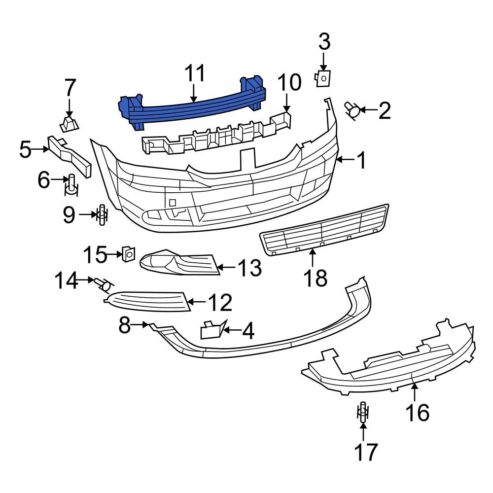 Dodge OE 5116280AD - Front Bumper Impact Bar