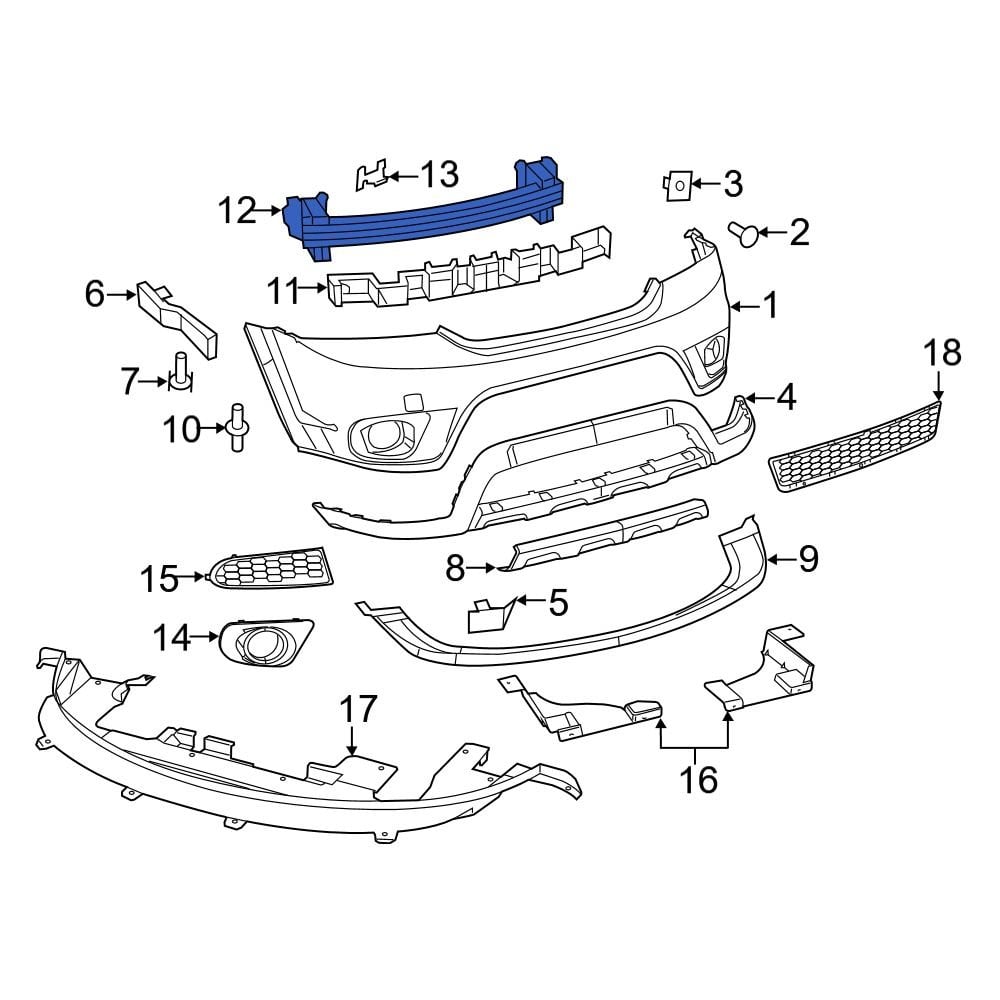 Dodge OE 5116280AD - Front Bumper Impact Bar