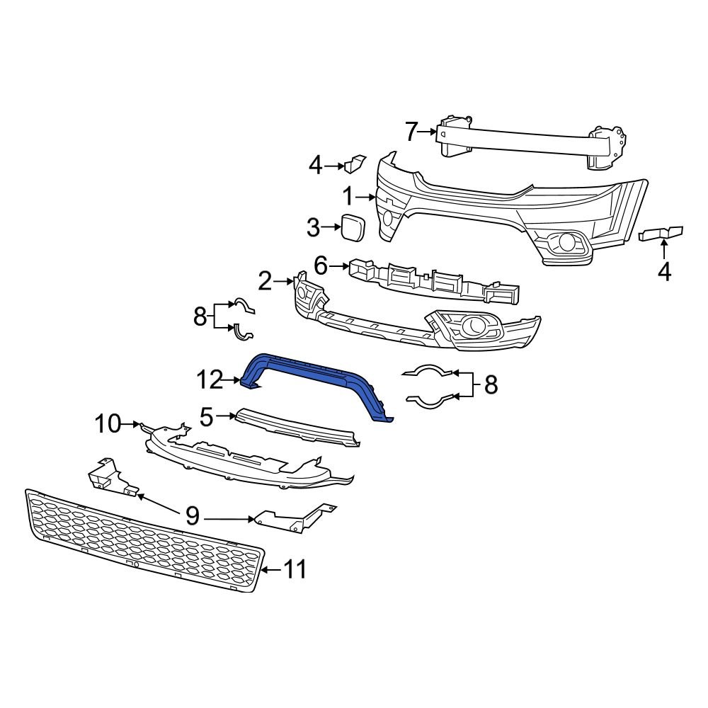 Dodge OE 68223776AA - Front Lower Grille Molding