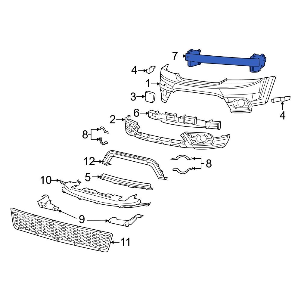 Dodge OE 5116280AD - Front Bumper Impact Bar