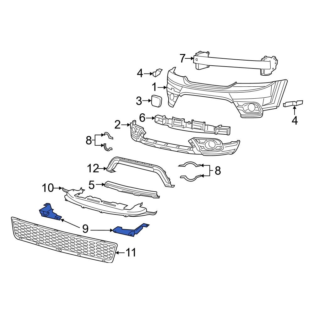 Dodge OE 5116282AB - Front Right Radiator Support Splash Shield