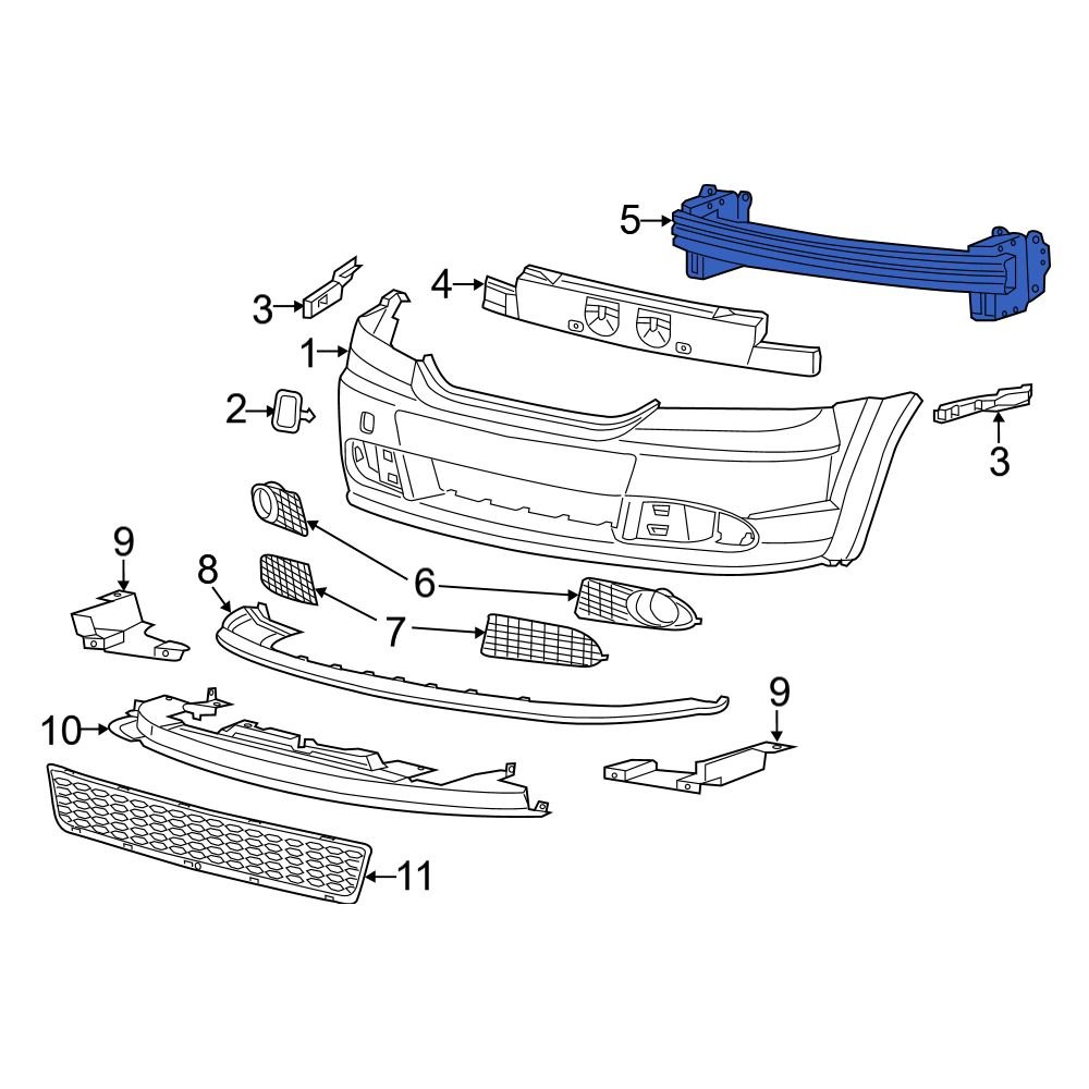 Dodge OE 5116280AD - Front Bumper Impact Bar