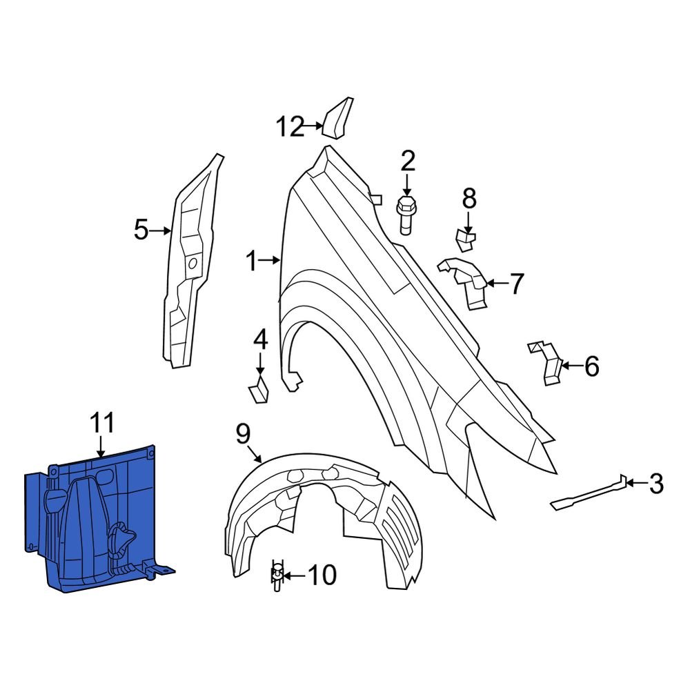 Dodge OE 68069293AA - Front Fender Filler Panel