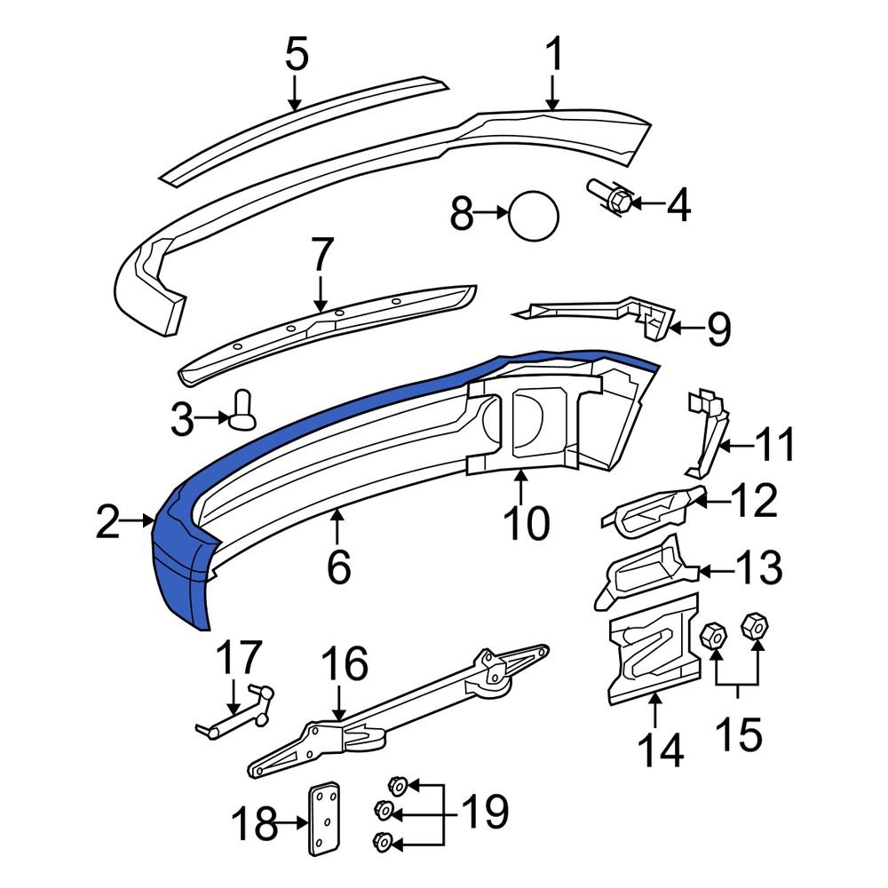 Dodge OE 55077946AB - Front Bumper Face Bar