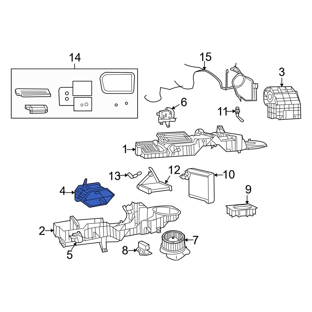 Dodge OE 68021975AB - Lower HVAC Unit Case