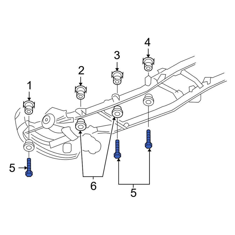 Dodge OE 6508326AA - Body Mount Cushion Bolt