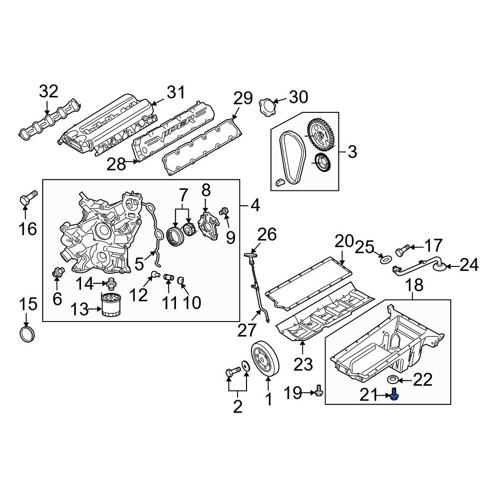 Dodge OE 6507741AA - Engine Oil Drain Plug