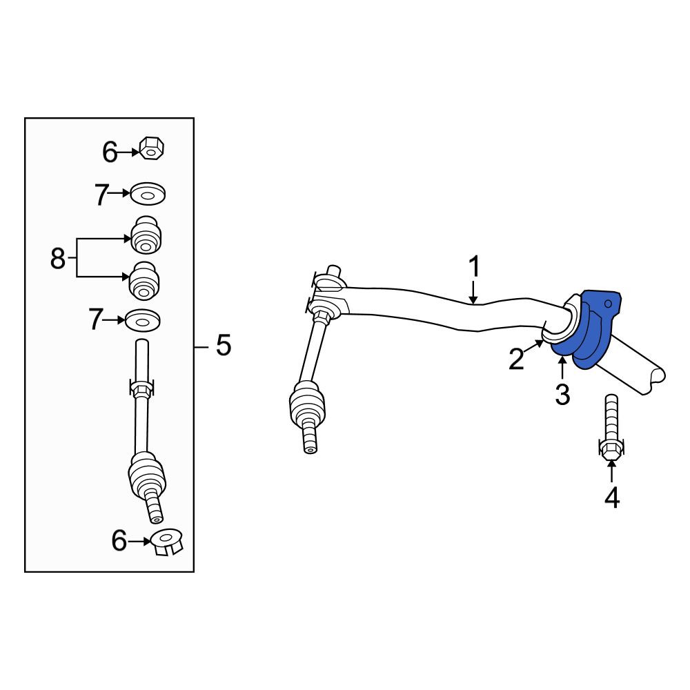 Dodge OE 52110141AB - Front Suspension Stabilizer Bar Bracket