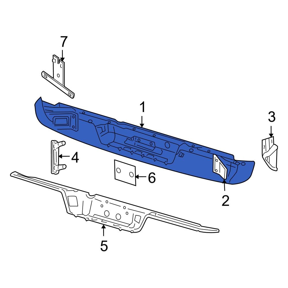 Dodge OE 55077107AN - Rear Bumper Face Bar
