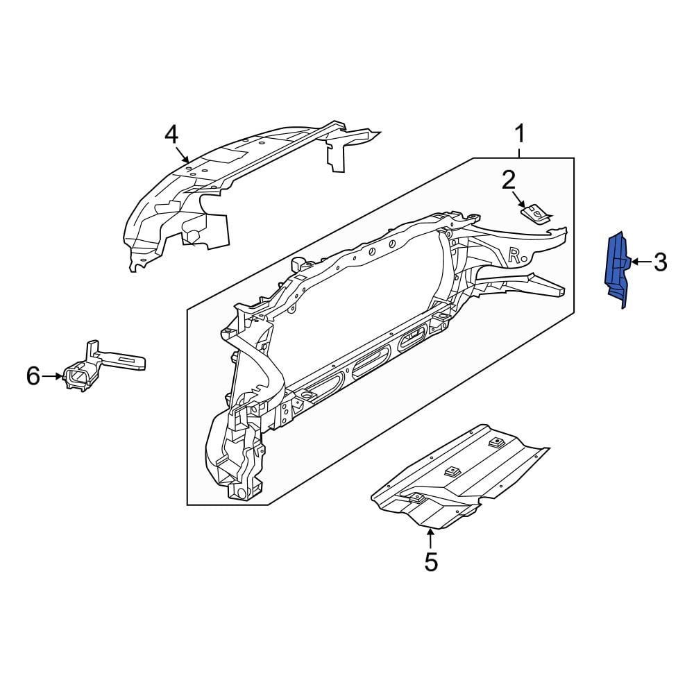 Dodge OE 68222827AB - Left Radiator Support Bracket