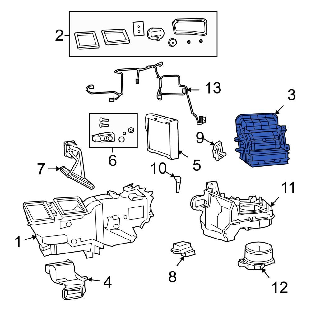 Dodge OE 68322968AA - HVAC Air Inlet Housing
