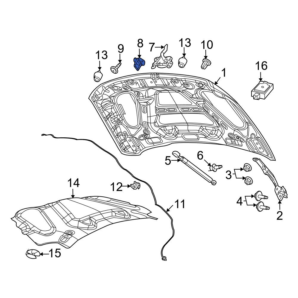 Dodge OE 68235434AA - Front Hood Latch Striker Plate