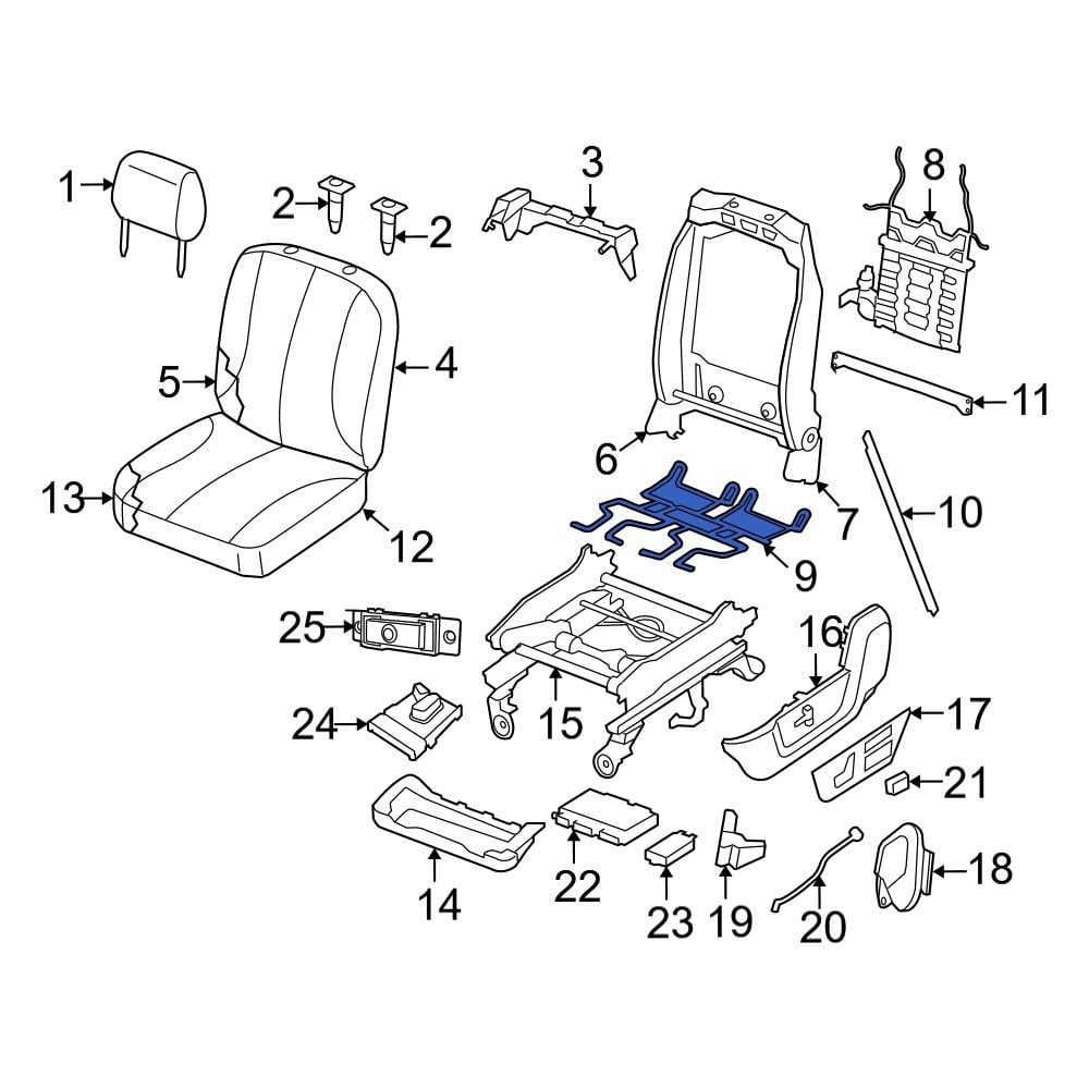 Dodge OE 68050448AA - Front Lower Seat Lumbar Support Cushion