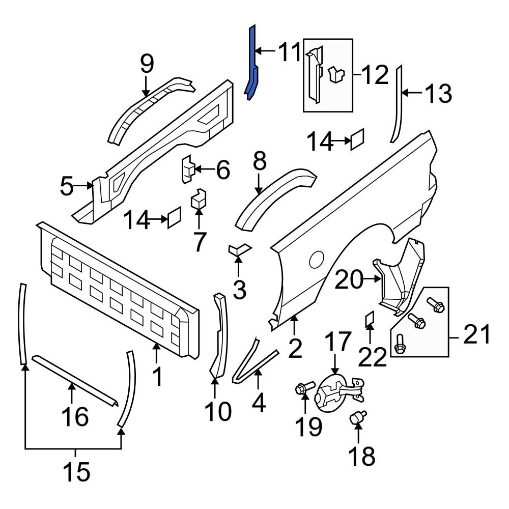 Dodge OE 68362264AA - Rear Right Outer Truck Bed Panel Reinforcement