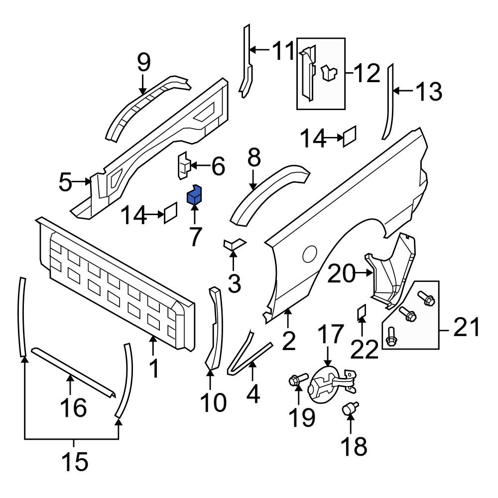 Dodge OE 68362264AA - Rear Right Outer Truck Bed Panel Reinforcement