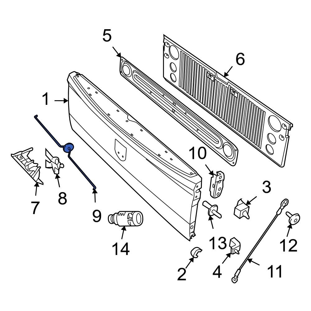 Dodge OE 68049240AA - Tailgate Latch Rod